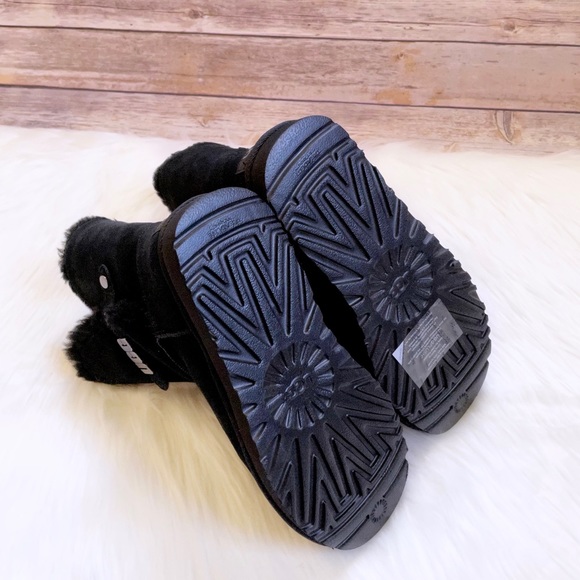 UGG | Shoes | Ugg Bailey Ugg Metal Graphic Black Suede Boots | Poshmark